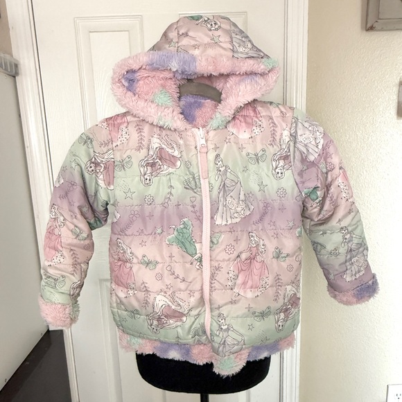 Disney | Jackets & Coats | Disney Princess Girls Reversible Jacket ...